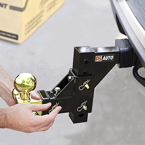 Tri-Ball Adjustable Trailer Hitch β Fits 2-inch Receiver, 5.70-inch Drop, Trailer Hitch, Tri-Ball Hitch, Adjustable, Ball Mount Hitch - 10,000 LBS, 1-7/8, 2 and 2-5/16 inch Balls, Solid Tube Hitch