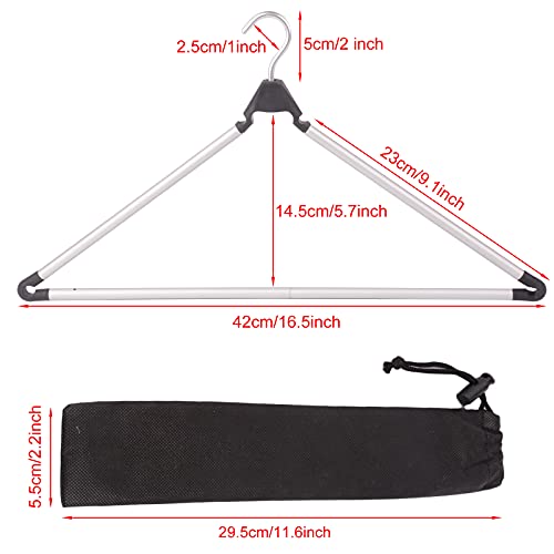 KADBLE Aluminum Alloy Travel Folding Hanger,Car Hanger, Clothes Hanger for Holiday Camping and Home Travel