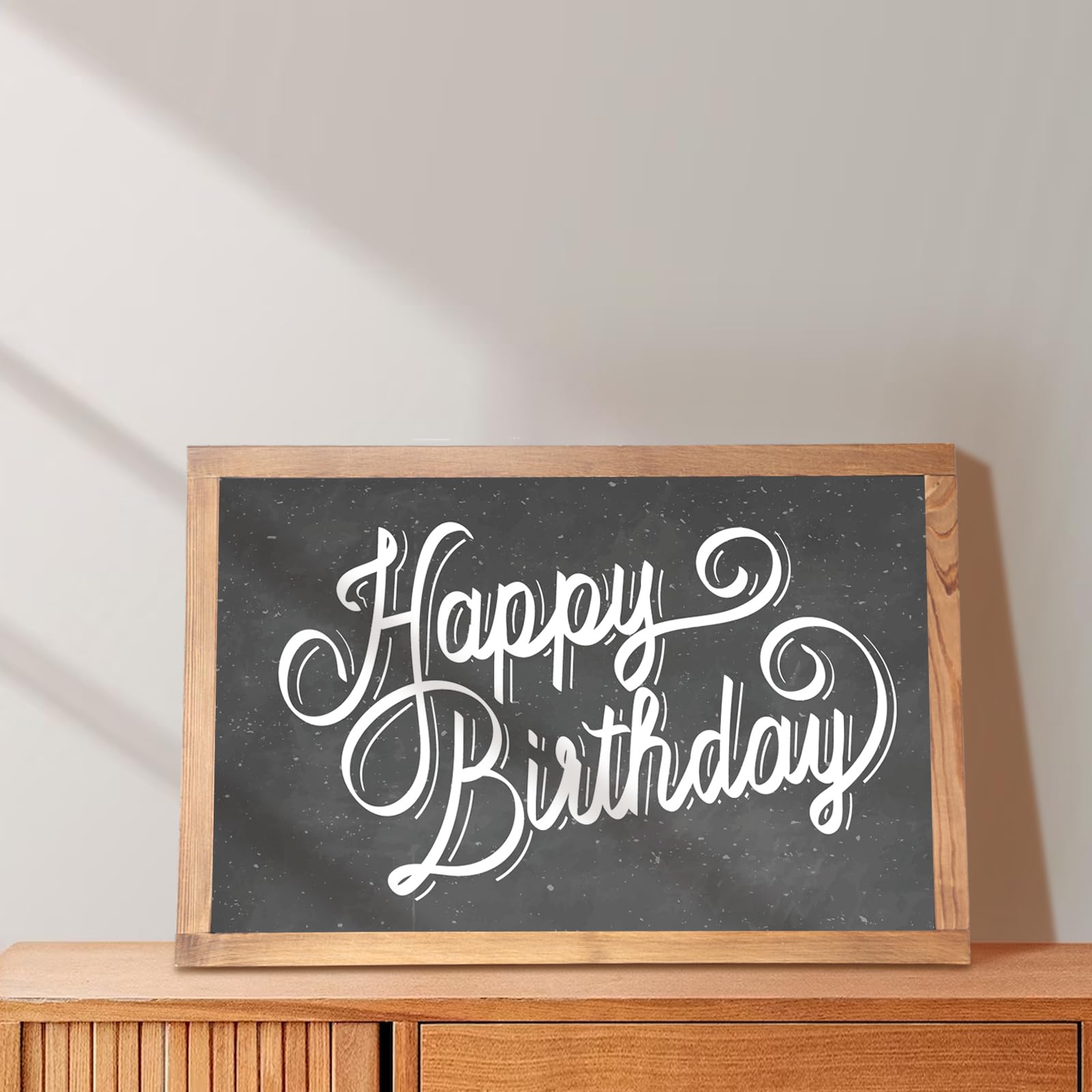 KOOLDE 16" x 24" Magnetic Chalkboard Large Hanging Framed Wall Chalk Board Combination Chalk Board & Bulletin Board Rustic Framed Blackboard for Kids, Home, Office, Restaurant