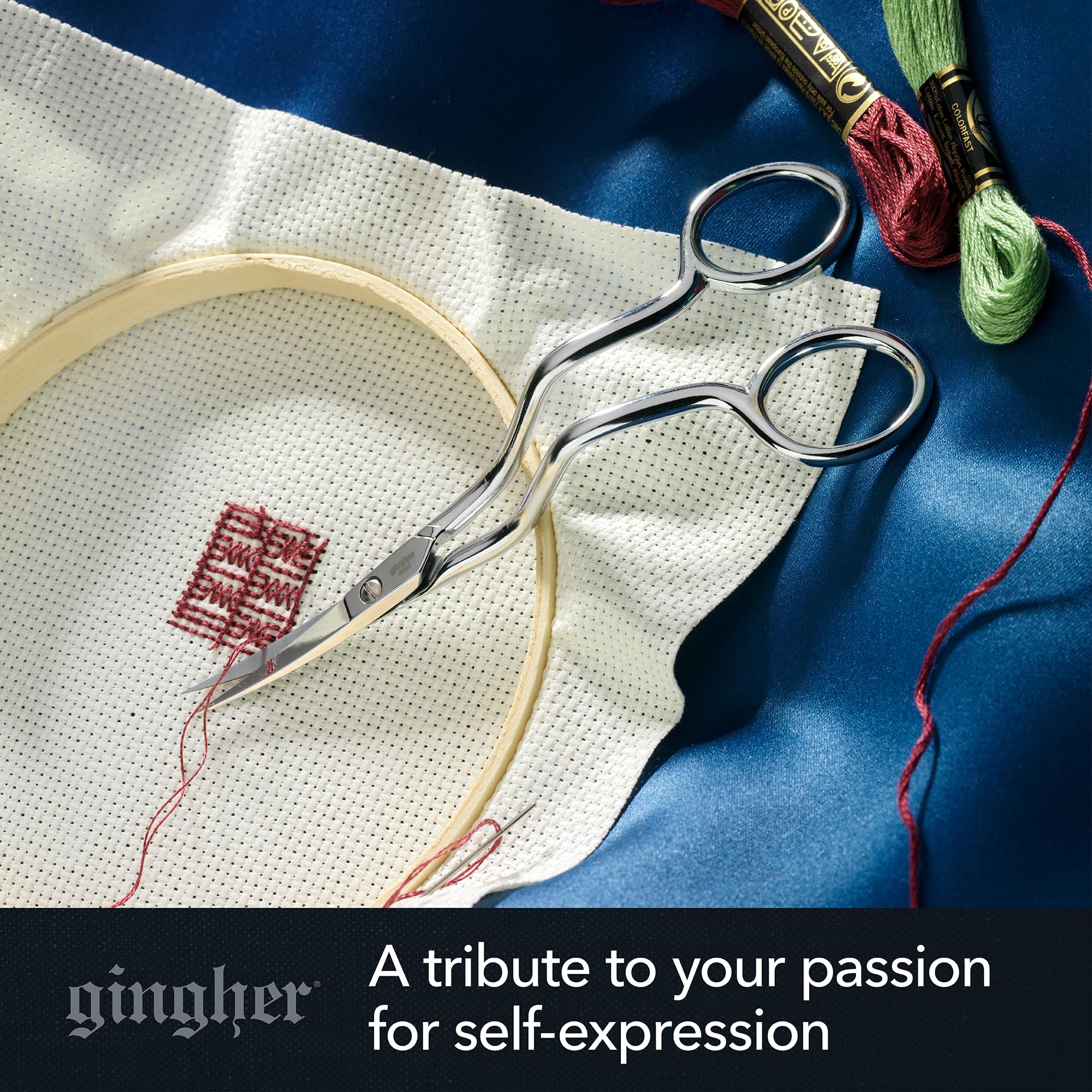 Gingher 6 Inch Double-Curved Machine Embroidery Scissors (01-005866)