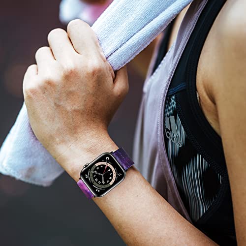 MOFREE Stretchy Strap Compatible for 40mm Apple Watch Band 41mm/40mm/38mm Series 7/6/SE/5 Adjustable Nylon Sport Women Men Printed StrapĀ for iWatch Series 4/3/2/1 38mm/40mm Replacement Galaxy