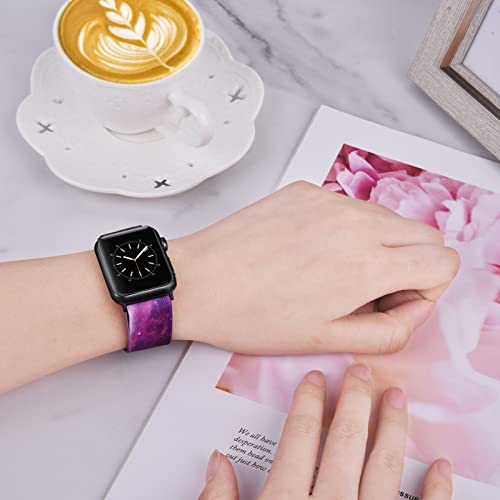 MOFREE Stretchy Strap Compatible for 40mm Apple Watch Band 41mm/40mm/38mm Series 7/6/SE/5 Adjustable Nylon Sport Women Men Printed StrapĀ for iWatch Series 4/3/2/1 38mm/40mm Replacement Galaxy