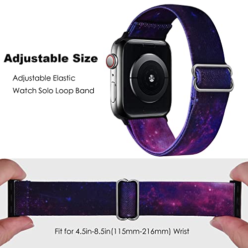 MOFREE Stretchy Strap Compatible for 40mm Apple Watch Band 41mm/40mm/38mm Series 7/6/SE/5 Adjustable Nylon Sport Women Men Printed StrapĀ for iWatch Series 4/3/2/1 38mm/40mm Replacement Galaxy