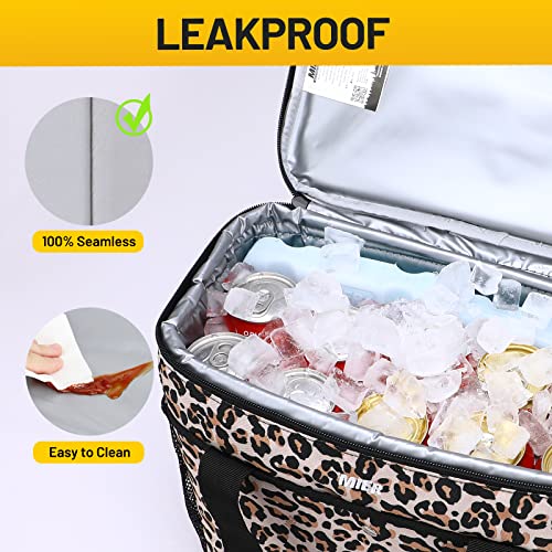 MIER 18L Large Soft Cooler Insulated Picnic Bag for Grocery, Camping, Car, Leopard