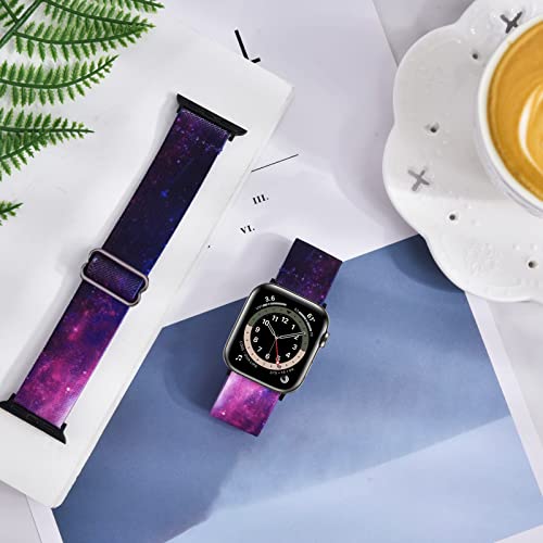 MOFREE Stretchy Strap Compatible for 40mm Apple Watch Band 41mm/40mm/38mm Series 7/6/SE/5 Adjustable Nylon Sport Women Men Printed StrapĀ for iWatch Series 4/3/2/1 38mm/40mm Replacement Galaxy