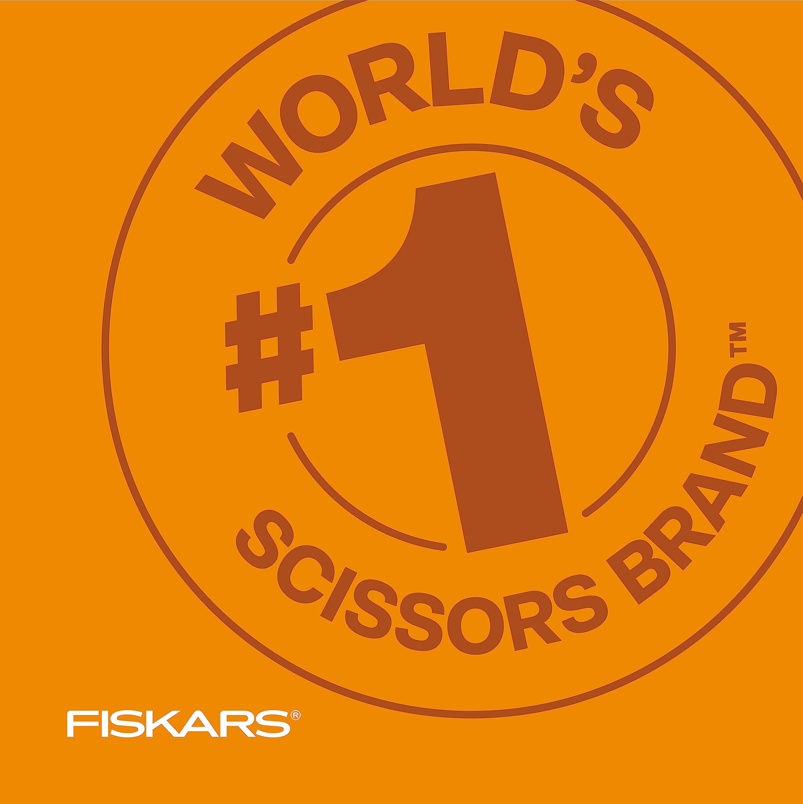 Fiskars 01-004244J Premier Softgrip Titanium Straight Adult Scissors, 8 Inch, Orange