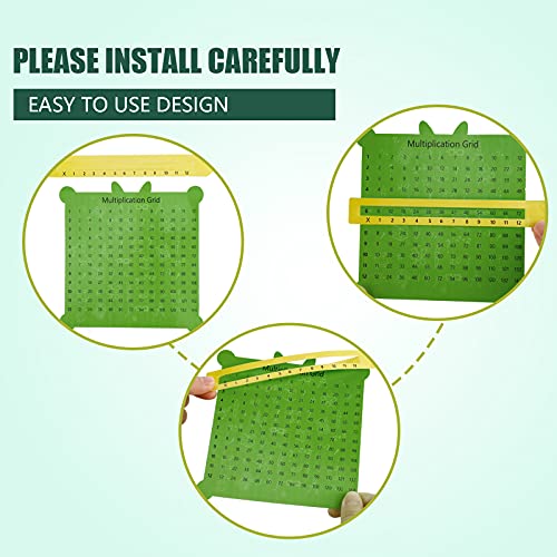Outus 12 Pieces Multiplication Grid Slidable Education Multiplication Tables with Viewer Window for Classroom Teacher Supplies Elementary School Students and Homeschooling (Pink, Green, Blue)