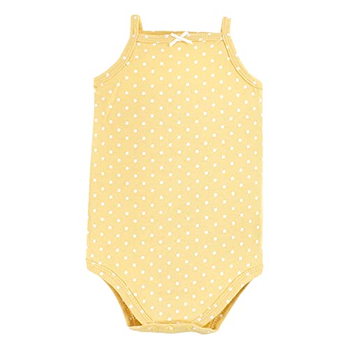 Hudson Baby Unisex Baby Cotton Sleeveless Bodysuits, Sunflower, 3-6 Months