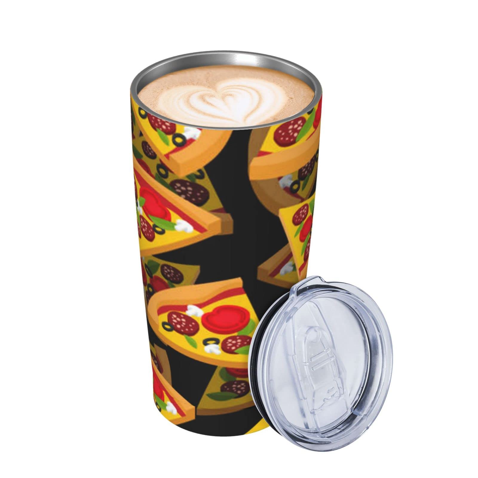 MORYEN 20 OZ Tumbler Double Wall Stainless Steel Cup Pizza 3D Printed Vacuum Insulated Coffee Cups Car Mug Home Office Travel