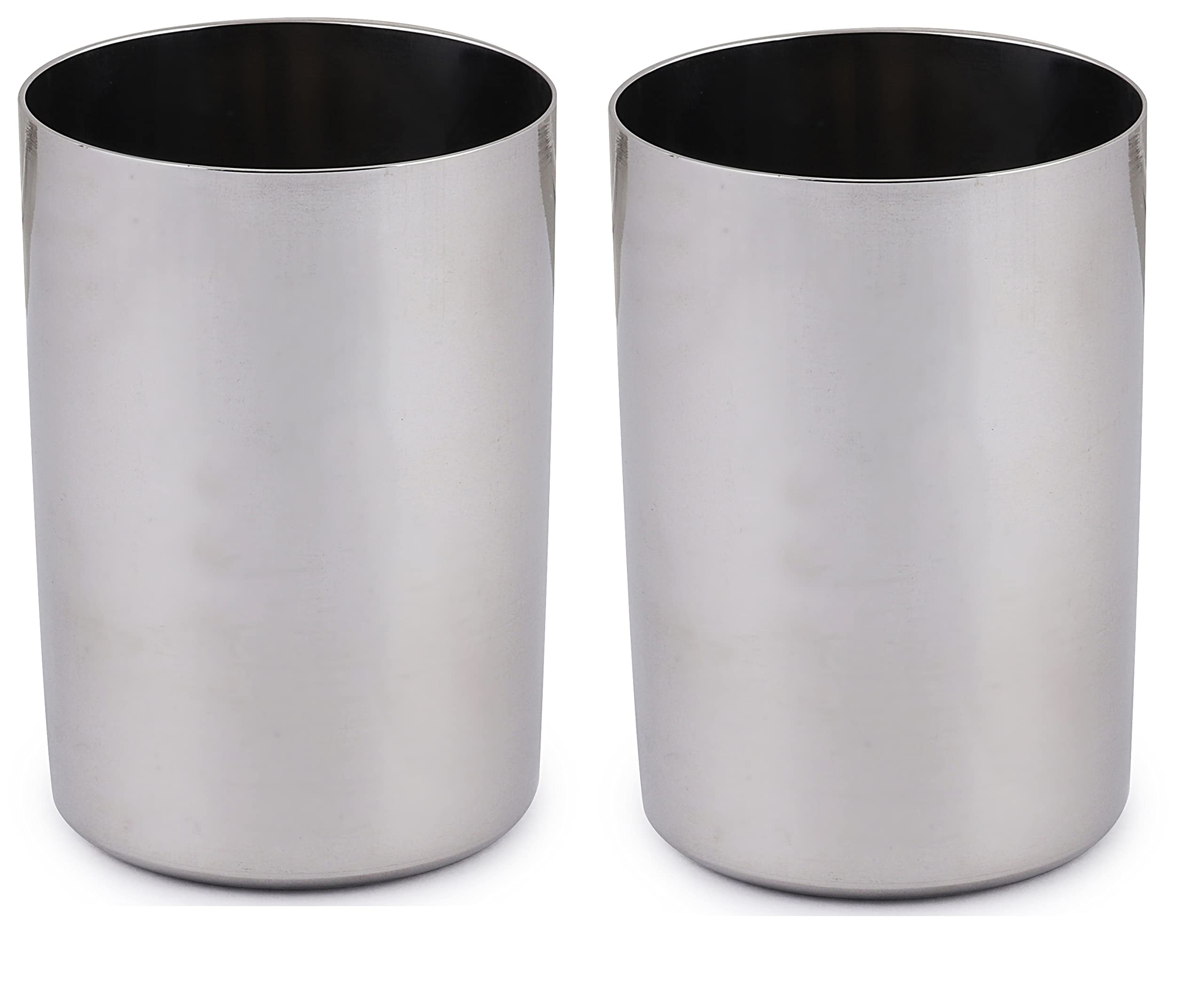 Qimacplus 10 Ounce Stainless Steel Pint Cups Shatterproof Cup Tumblers Unbreakable Metal Drinking Glasses for Bar, Home, Restaurant (4)