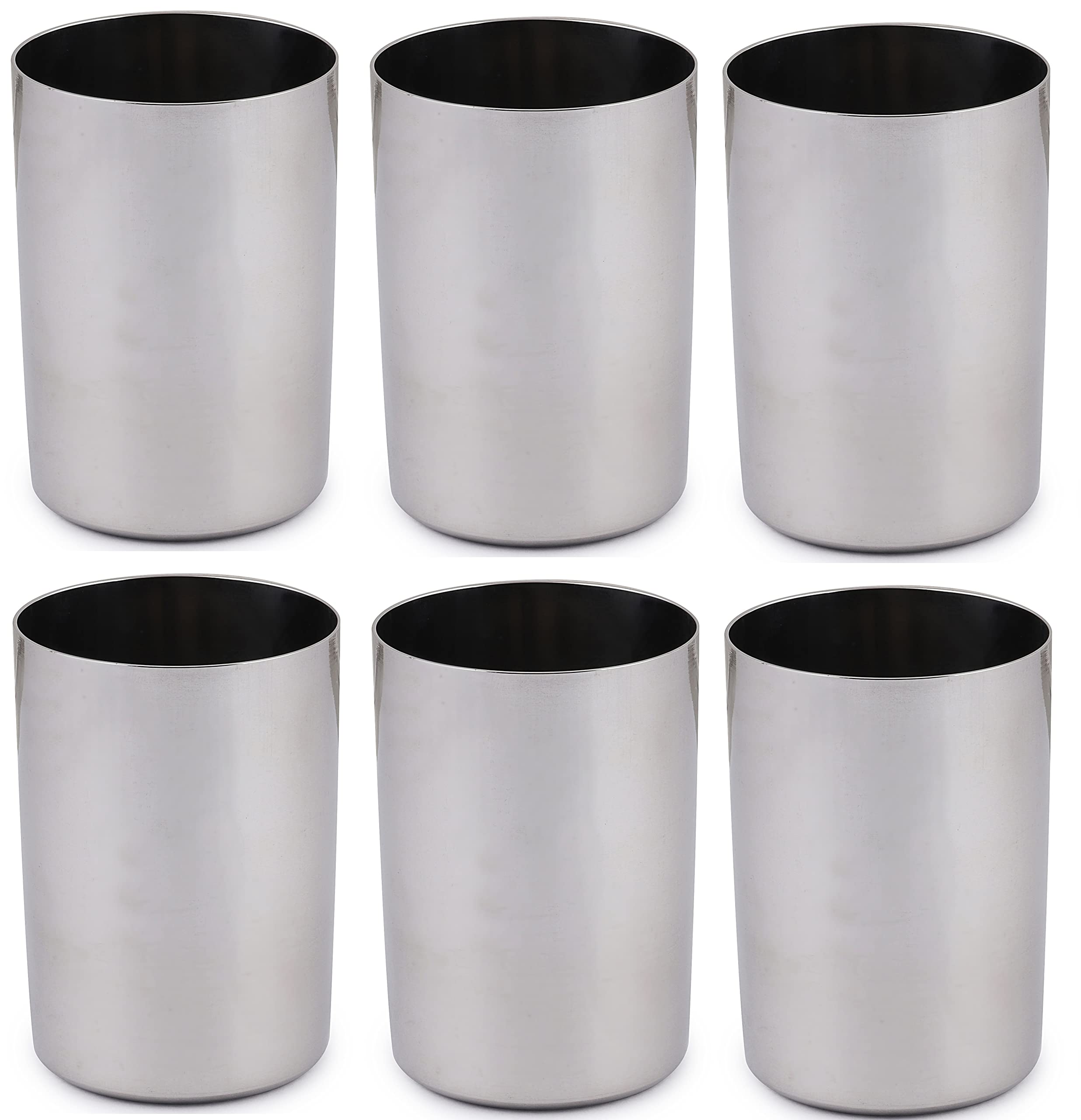 Qimacplus 10 Ounce Stainless Steel Pint Cups Shatterproof Cup Tumblers Unbreakable Metal Drinking Glasses for Bar, Home, Restaurant (4)