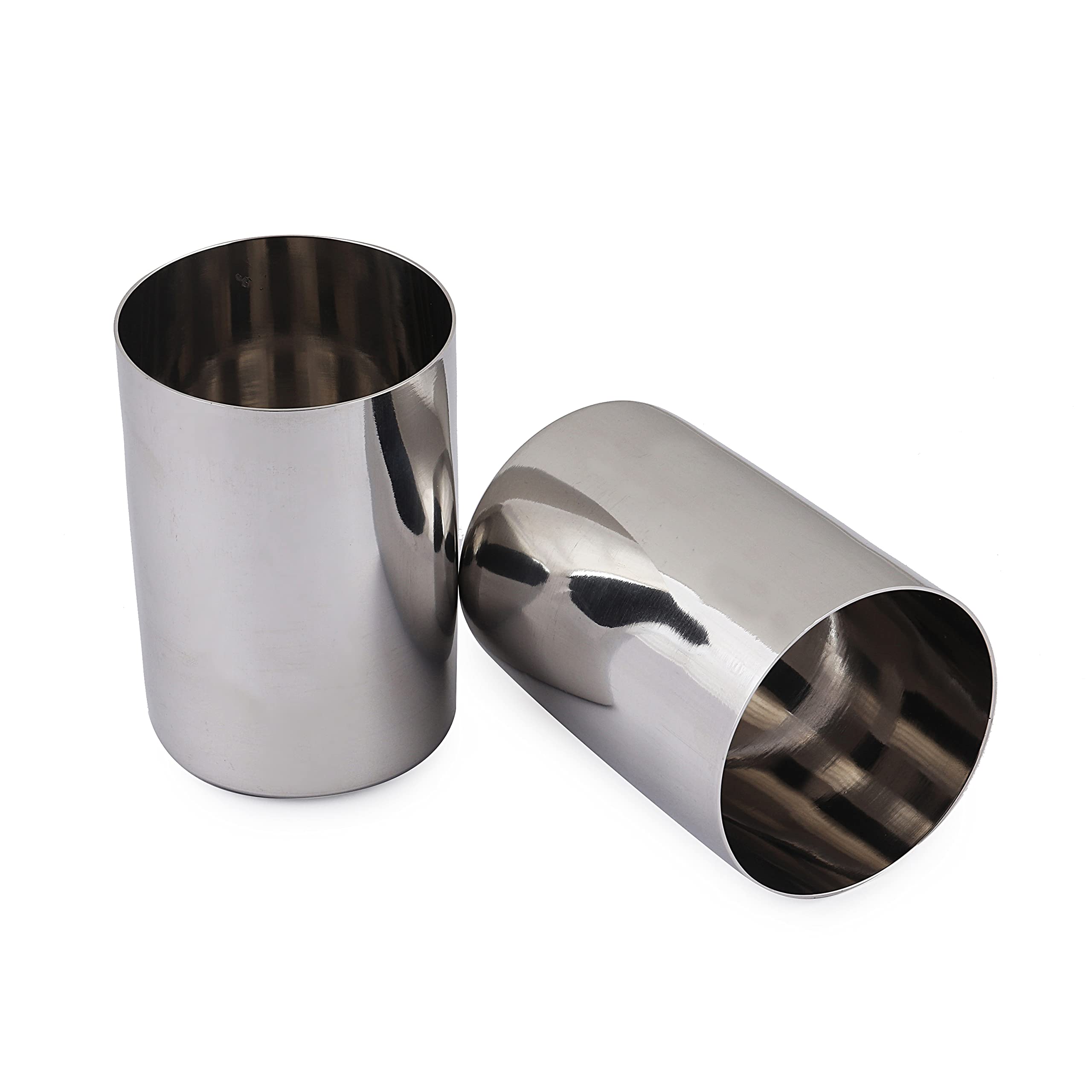 Qimacplus 10 Ounce Stainless Steel Pint Cups Shatterproof Cup Tumblers Unbreakable Metal Drinking Glasses for Bar, Home, Restaurant (4)