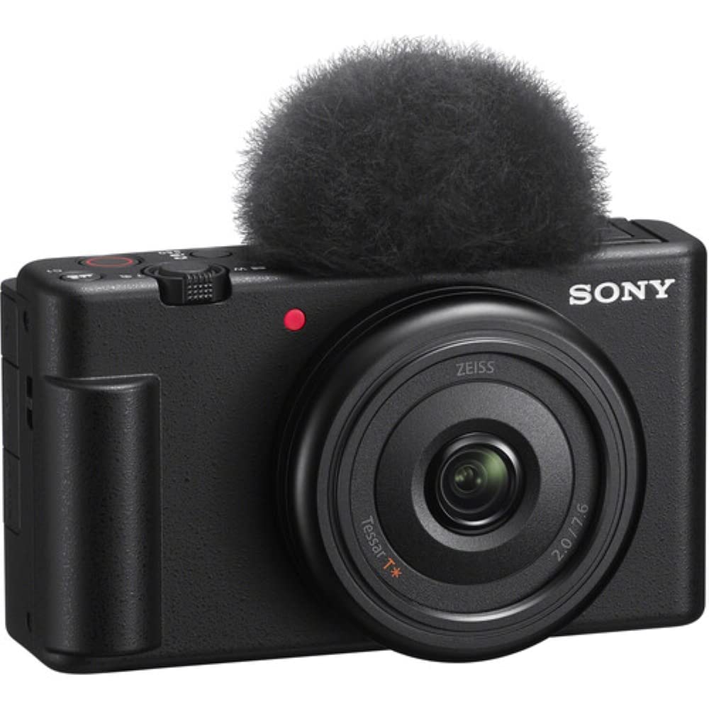Sony ZV-1F Vlogging Camera | Black Bundled with 32GB SD Card, Photo Starter Kit, Camera Bag, Spare Battery & Charger (7 Items)