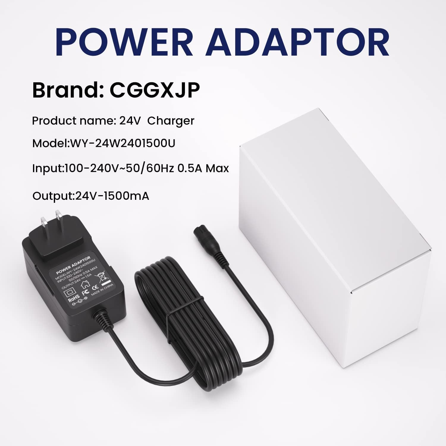 24 Volt 3-Prong for Razor Electric Scooter Charger, E100, E300, E200, E175, E300s, Rider 360, MX400, MX350, Dirt Quad, ZR350, PR200, Pocket Mod, Sports Mod, Go Kart, Replace for Part# W13112099014