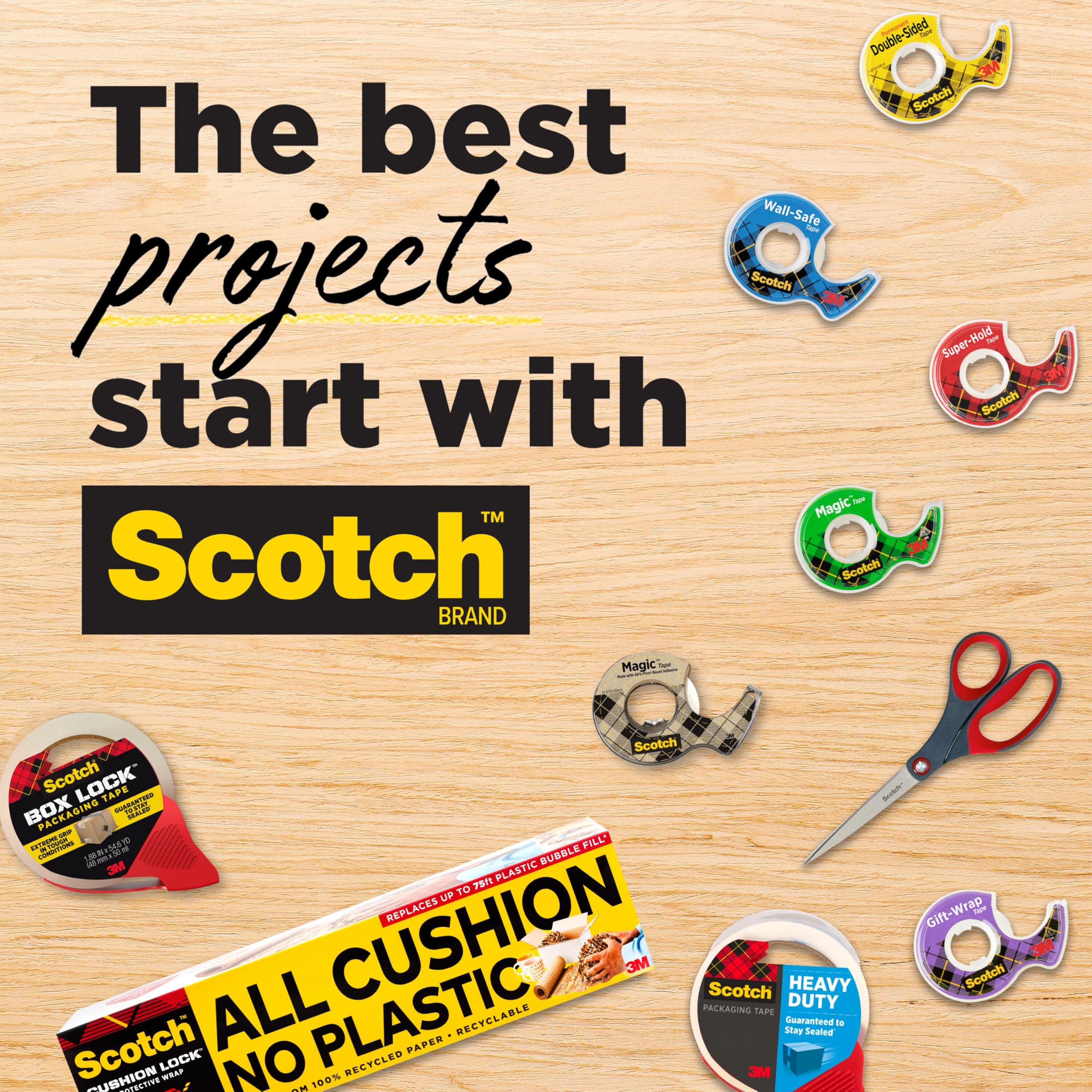 Scotch Transparent Tape, 3/4 in x 1296 in, 6 Boxes (600-6PK)