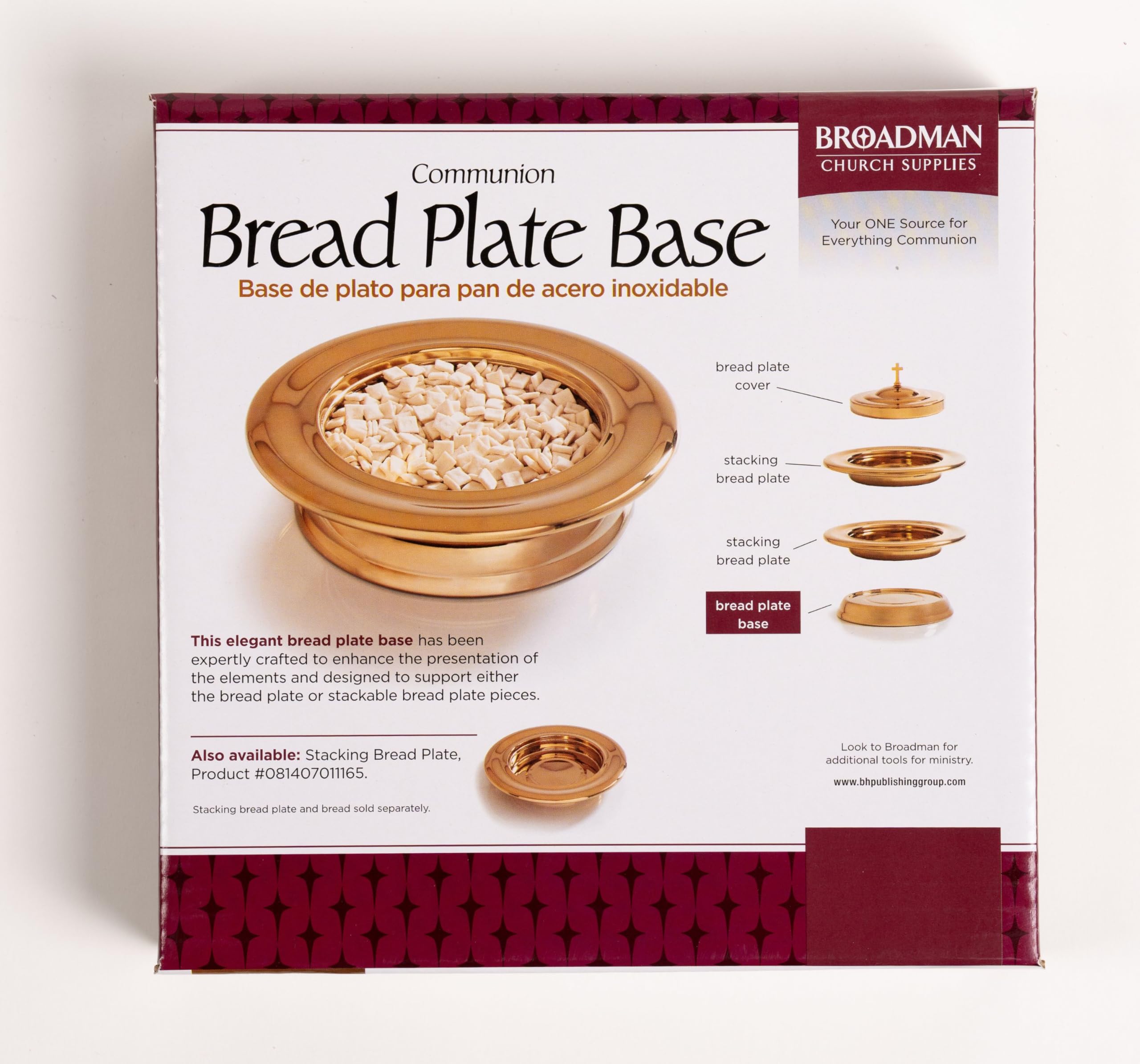 Broadman Church Supplies RemembranceWare Communion Stacking Bread Plate Base, Brass