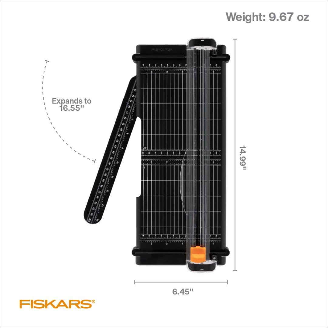 Fiskars SureCut Portable Trimmer with Recycled Cutline, 12 Inch Cut, Black,01-005454