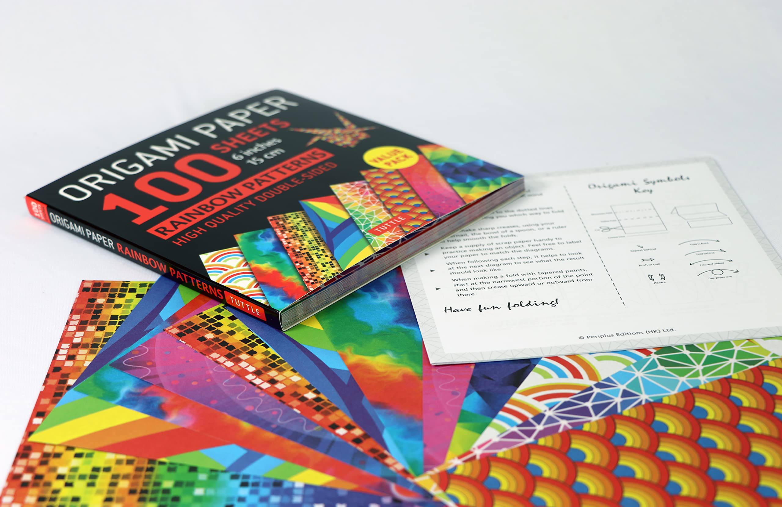 Origami Paper 100 Sheets Rainbow Patterns 6" (15 cm): Tuttle Origami Paper: Double-Sided Origami Sheets Printed with 8 Different Patterns (Instructions for 7 Projects Included)