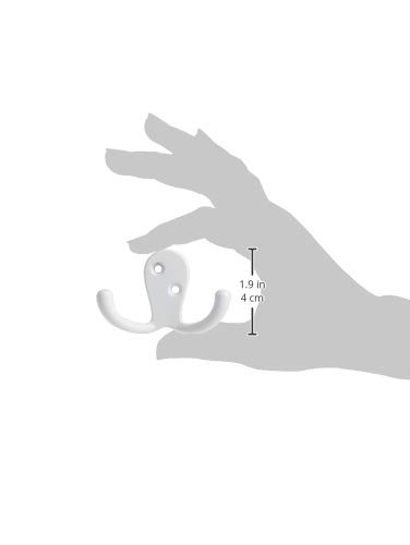 Liberty Hardware B46114Q-W-C5 Double Prong Robe Hook, White