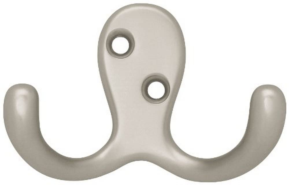 LIBERTY B46114Q-SN-C5 Double Prong Robe Hook, Satin Nickel, Matte Nickel