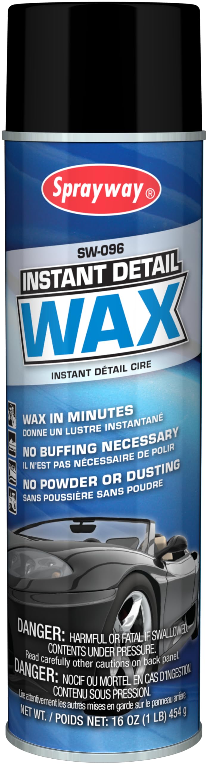 Sprayway SW096 Instant Detail Wax, 16oz, 1 Pack