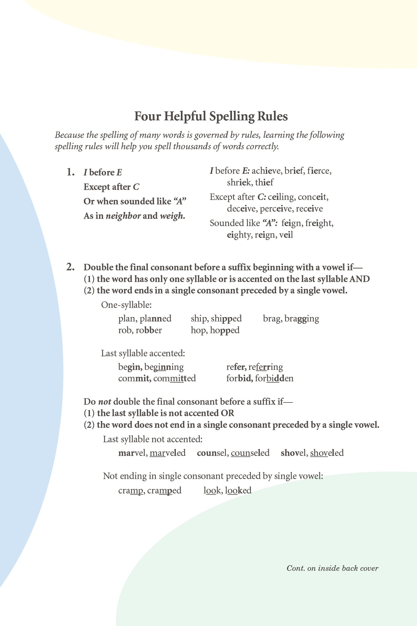 Spelling, Vocab, Poetry 4