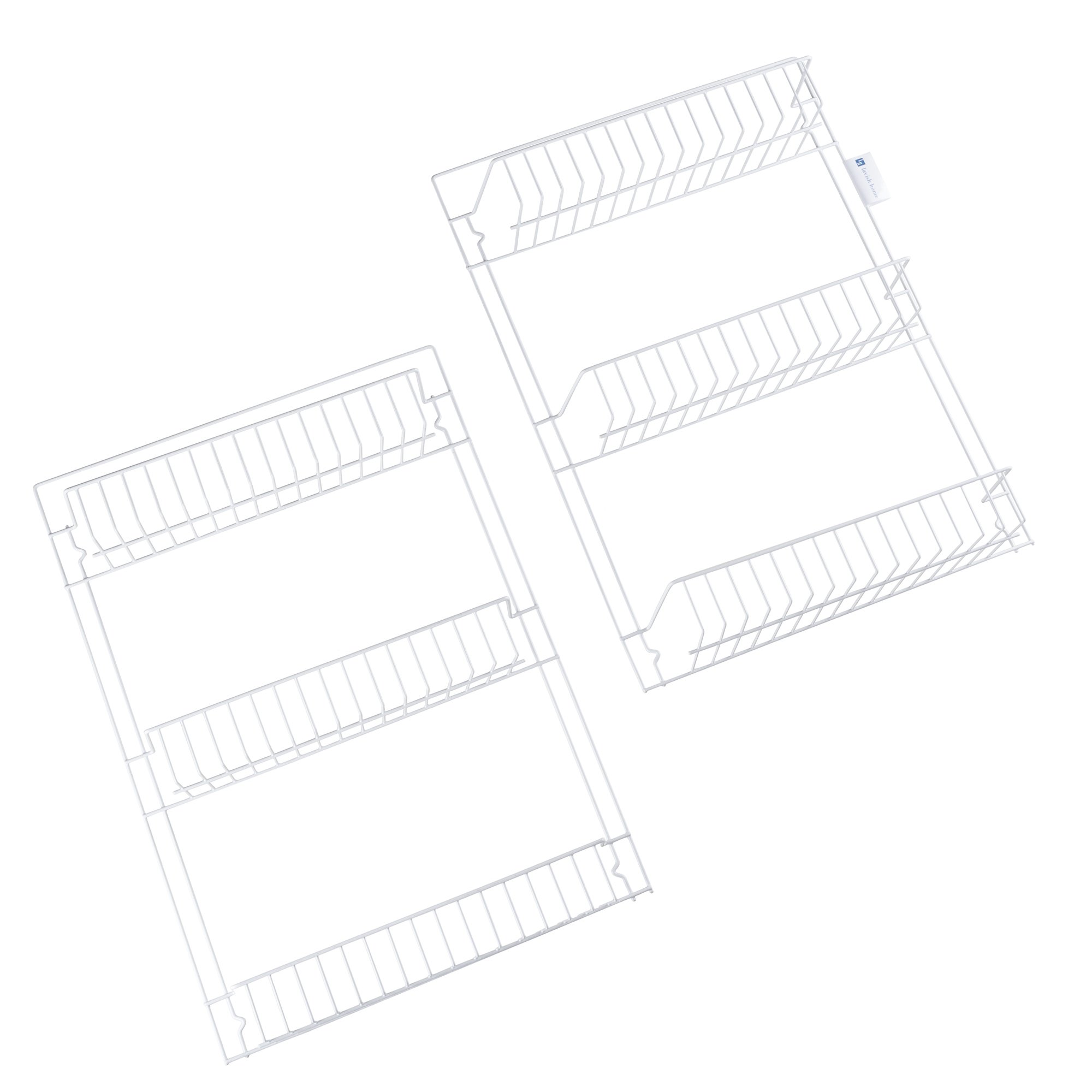 Lavish Home (White) 6-Tier Adjustable Pantry Shelves and Door Rack for Home Organization and Storage, (L) 19” x (W) 5” x (H) 56-64"