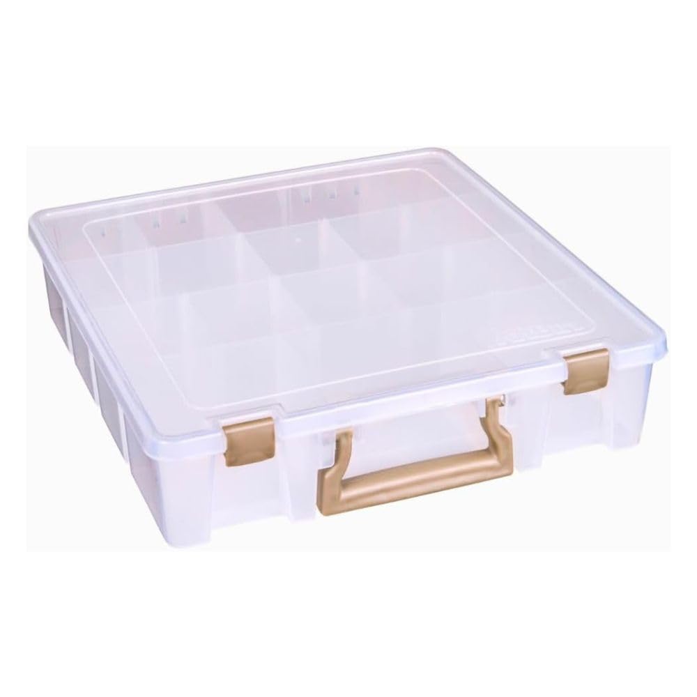 ArtBin 9007AB Super Satchel with Removable Dividers, Portable Art & Craft Organizer with Handle, [1] Plastic Storage Case, Clear