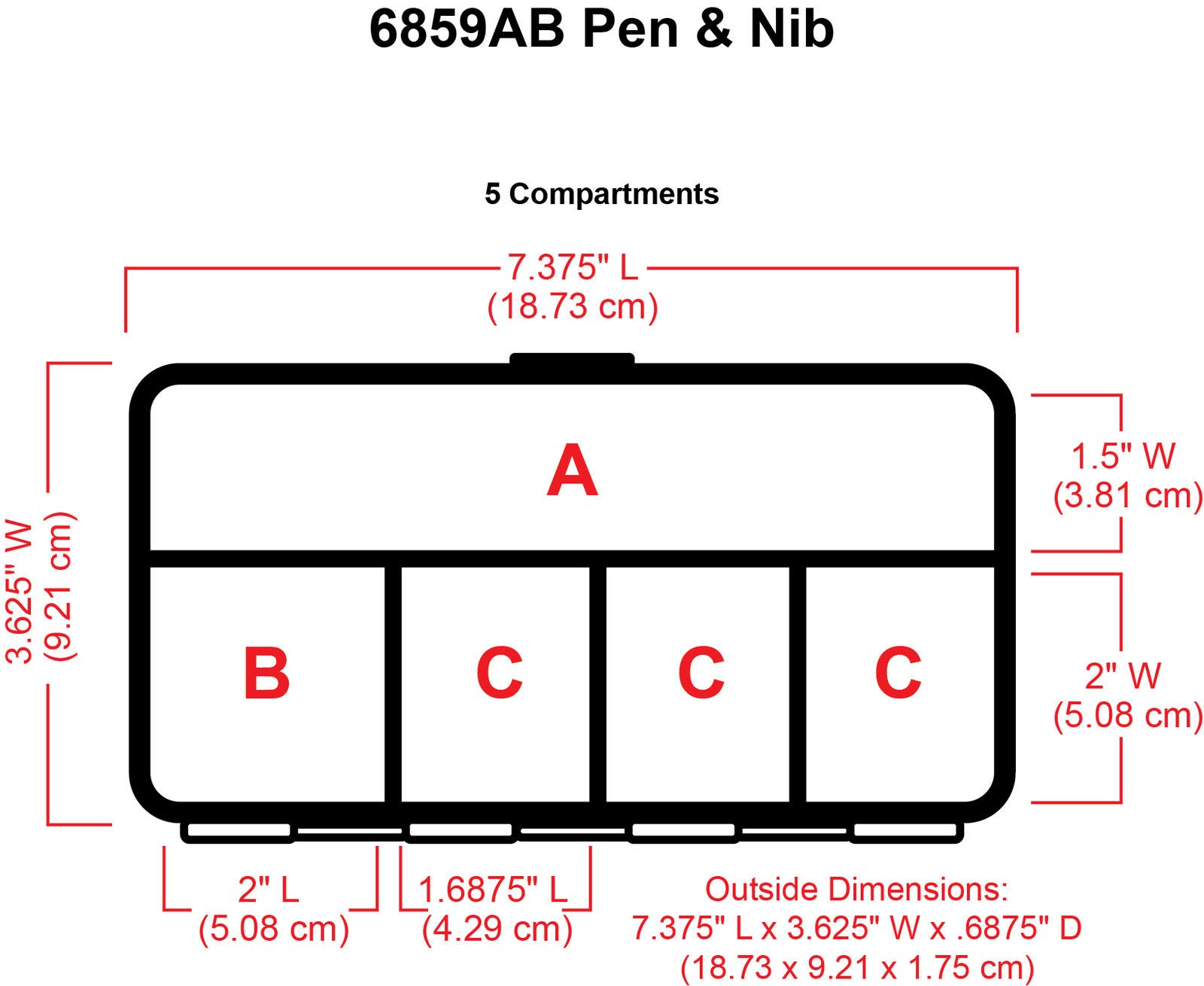 ArtBin 6859AB Pen and Nib Box, Art & Calligraphy Organizer, [1] Plastic Storage Box, Clear