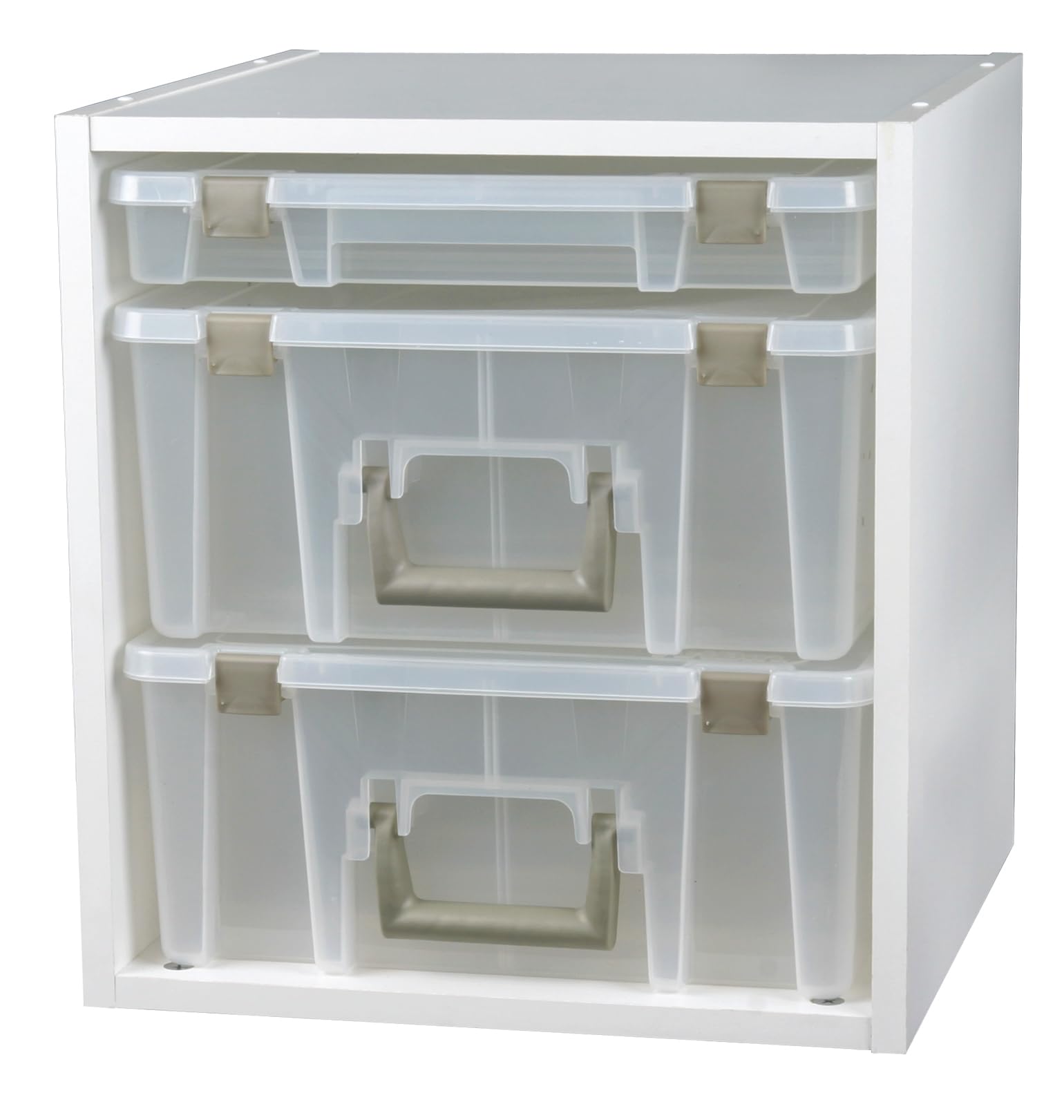 ArtBin 6855SC Super Satchel Cube - 15.5 x 16.75 x 15.625 in. Arts and Crafts Supply Storage with Pre-Drilled Holes, 6 Rail Set, Customizable, White