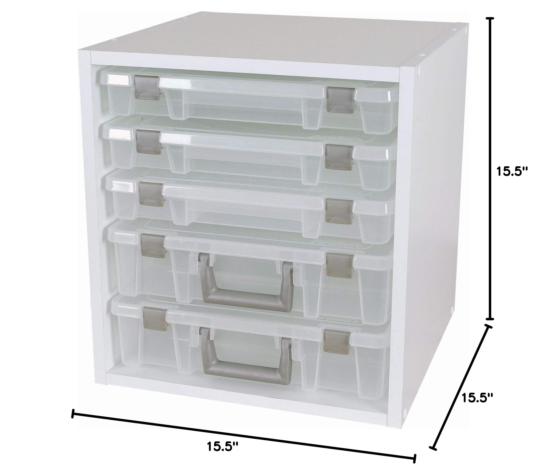 ArtBin 6855SC Super Satchel Cube - 15.5 x 16.75 x 15.625 in. Arts and Crafts Supply Storage with Pre-Drilled Holes, 6 Rail Set, Customizable, White