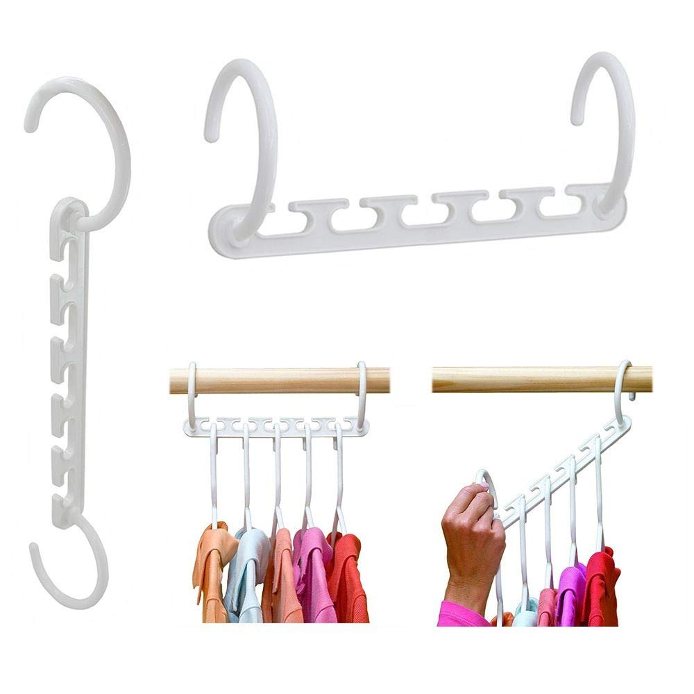 Wonder Hanger – Pack of 8 in White, Magical Cascading Hangers, Space Saving Solution for Your Closet