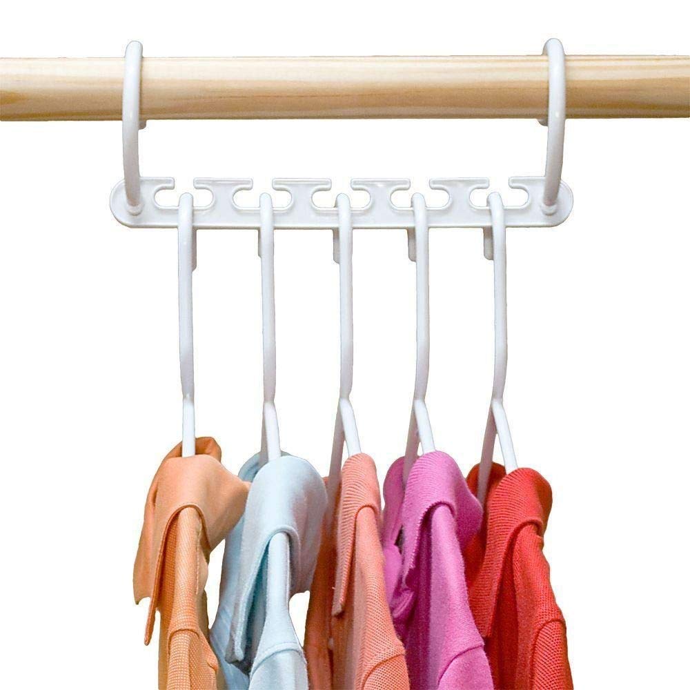 Wonder Hanger – Pack of 8 in White, Magical Cascading Hangers, Space Saving Solution for Your Closet