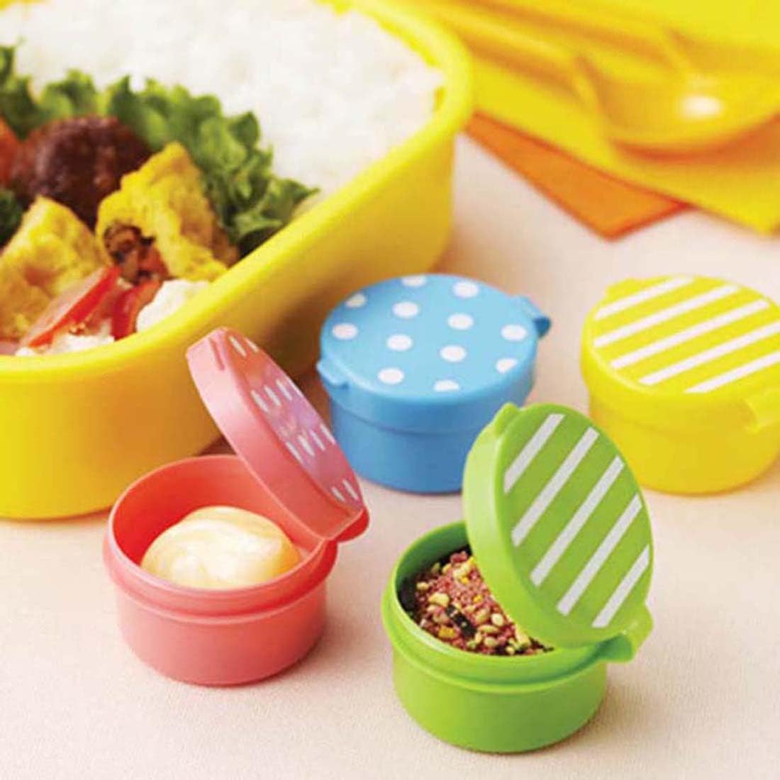 CuteZCute Food Pick, Bento Box, 4 Count (Pack of 1), Blue, Pink, Green, Yellow