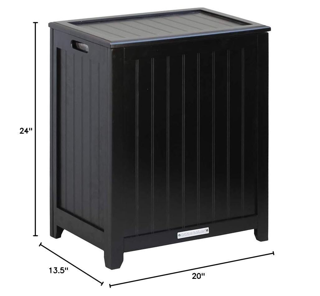 Oceanstar RHP0109MH Rectangular Laundry Wood Hamper, Dark Mahogany Finished