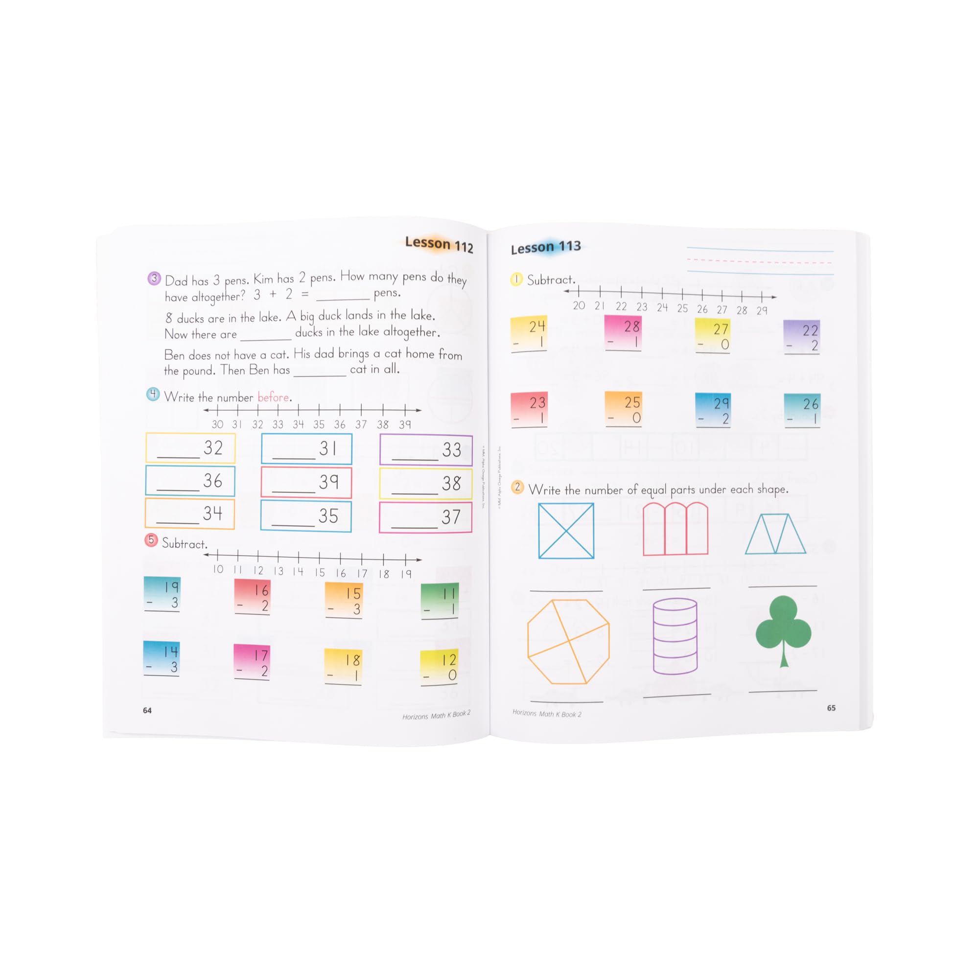 Horizons Math Kindergarten Student Book 2