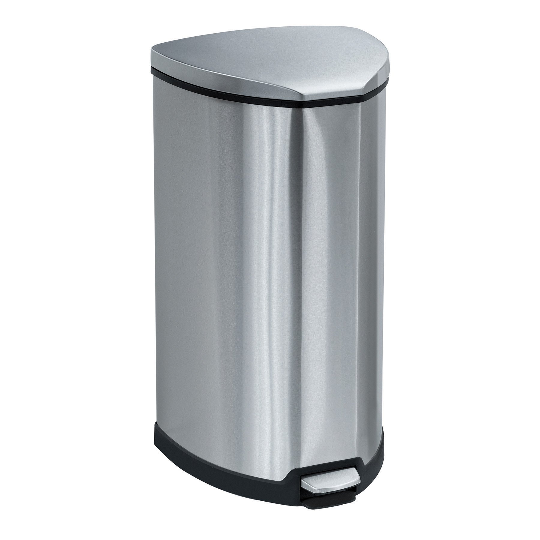 Safco Products Stainless Step-On Trash Can, 10-Gallon, Stainless Steel