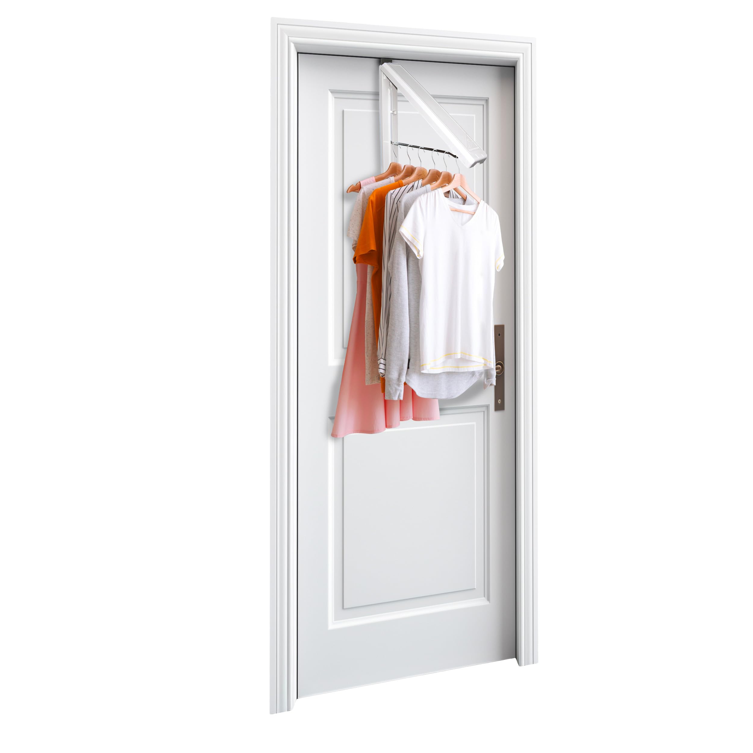 InstaHanger Closet Organizer, The Original Folding Drying Rack, Wall Mount, Includes "Over Door Bracket" For 1 3/8" Thick Doors Only
