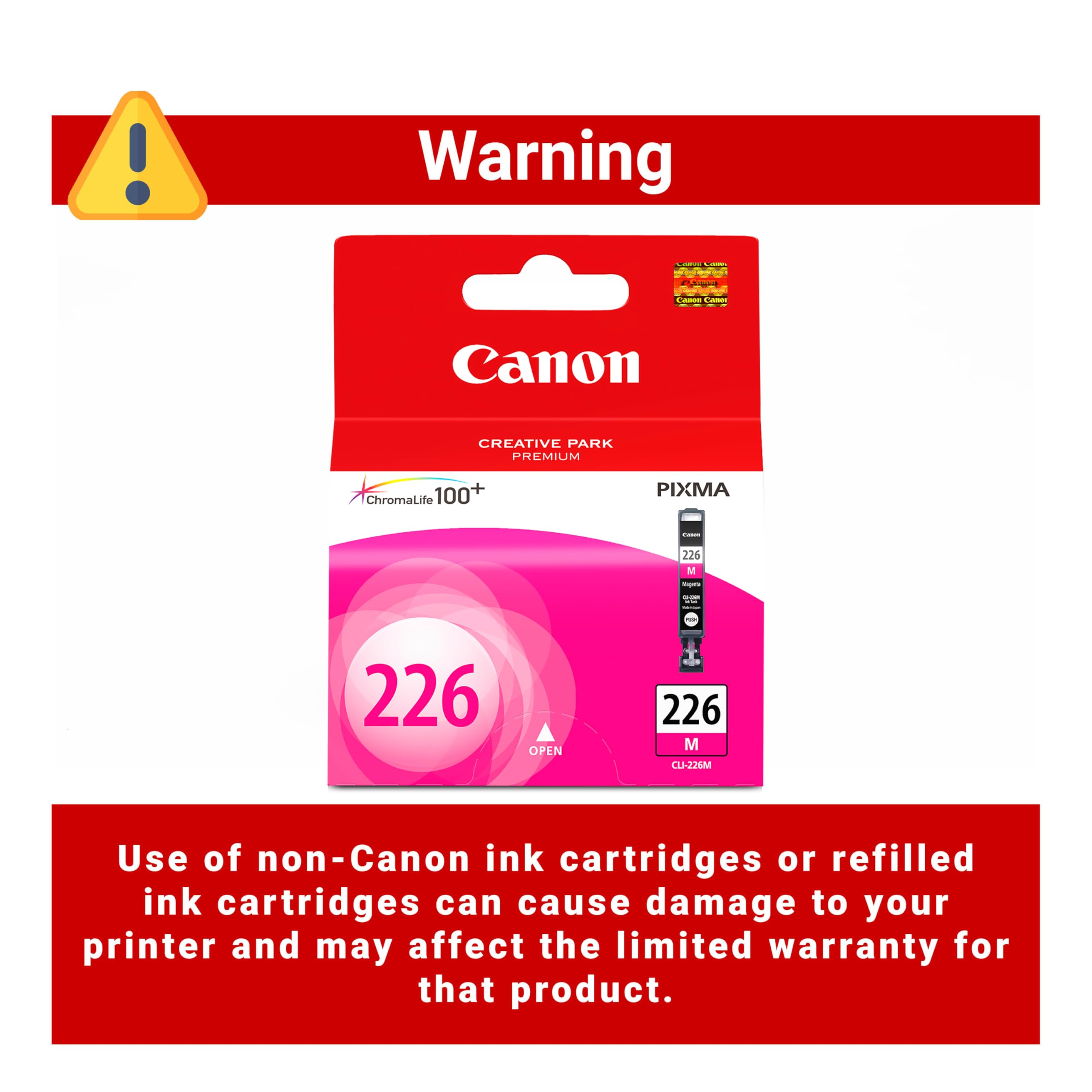 Canon CLI-226 MAGENTA Compatible to iP4820,iP4920,iX6520,MG5120 CANON EXCLUSIVE,MG5320,MG5520,MG8120/MG6120,MG8220/MG6220,MX882,MX892/MX472 Printers