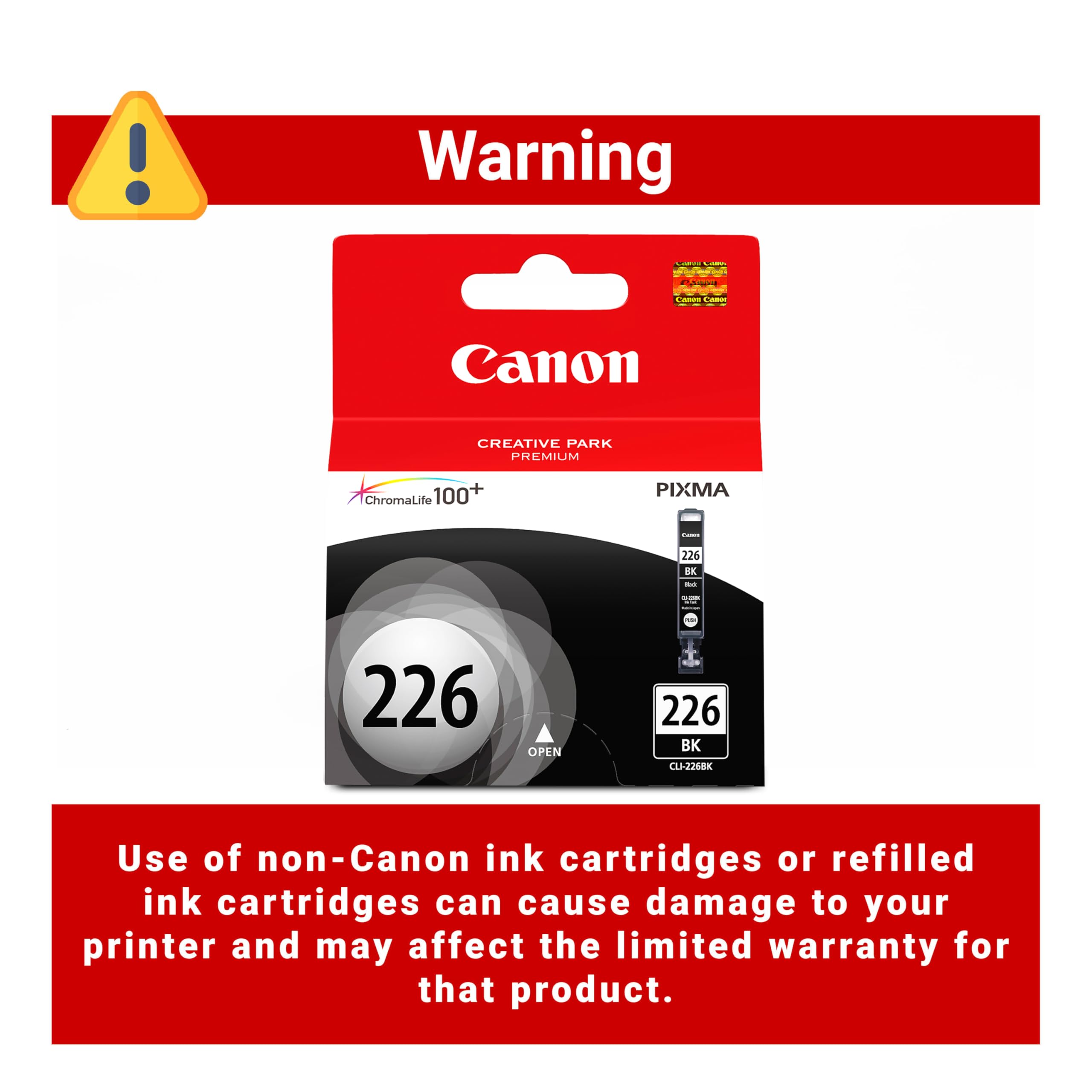 Canon CLI-226 BLACK Compatible to iP4820,iP4920,iX6520,MG5120,MG5320,MG5520,MG8120/MG6120,MG8220/MG6220,MX882,MX892/MX472 Printers