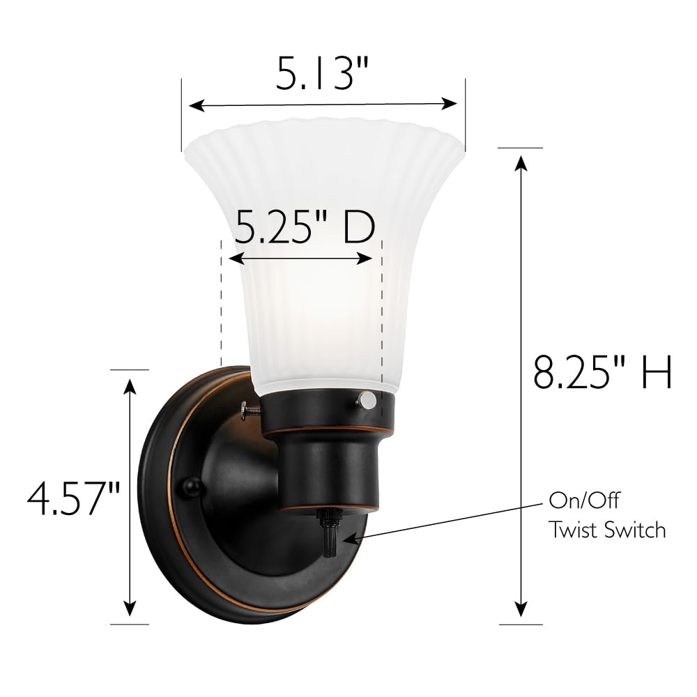 Design House 505115 1 Light Wall Light, Oil Rubbed Bronze , Oil-rubbed Bronze