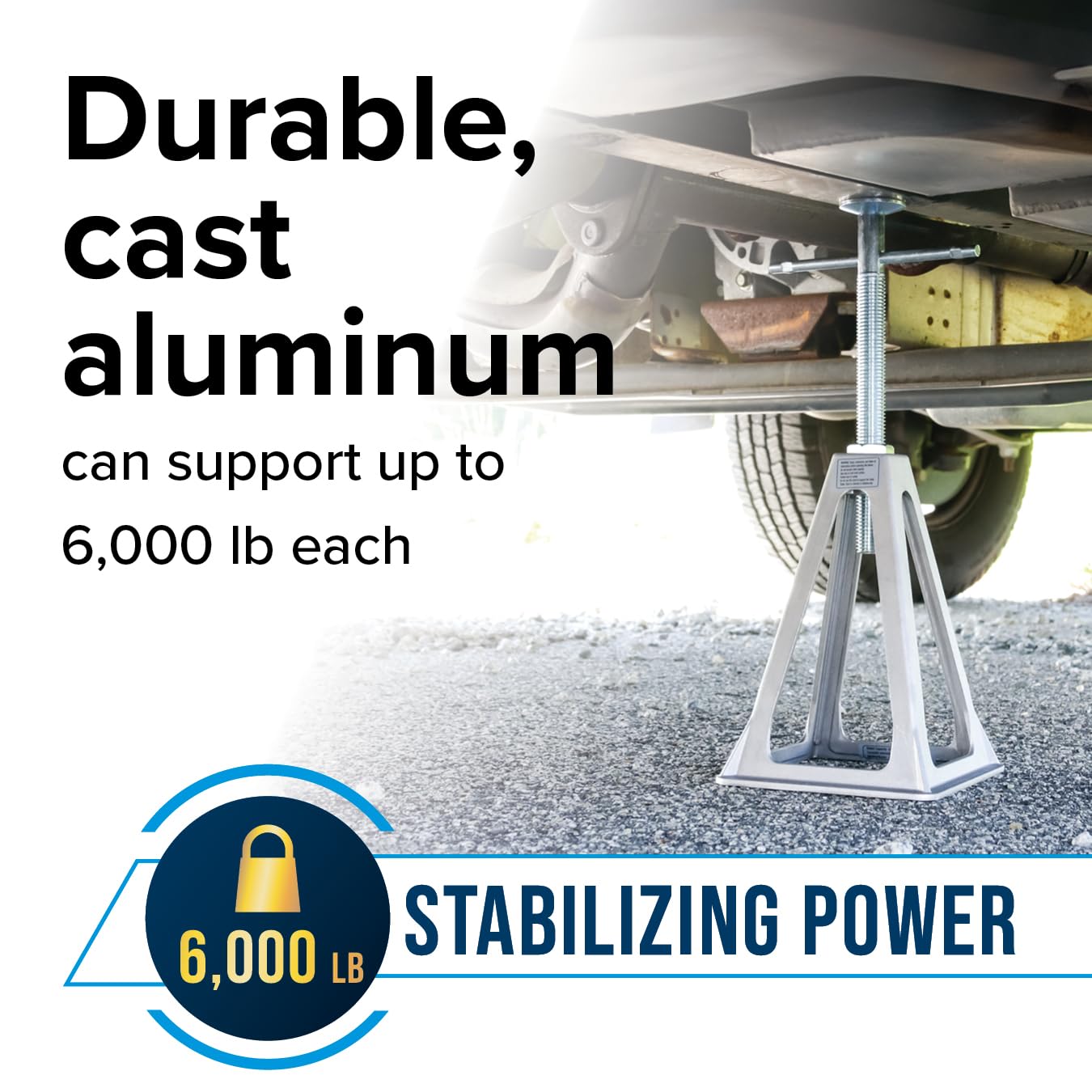 Camco Olympian Aluminum Jack Stands, Support up to 6,000 lbs, Pack of 4 ( 44560)