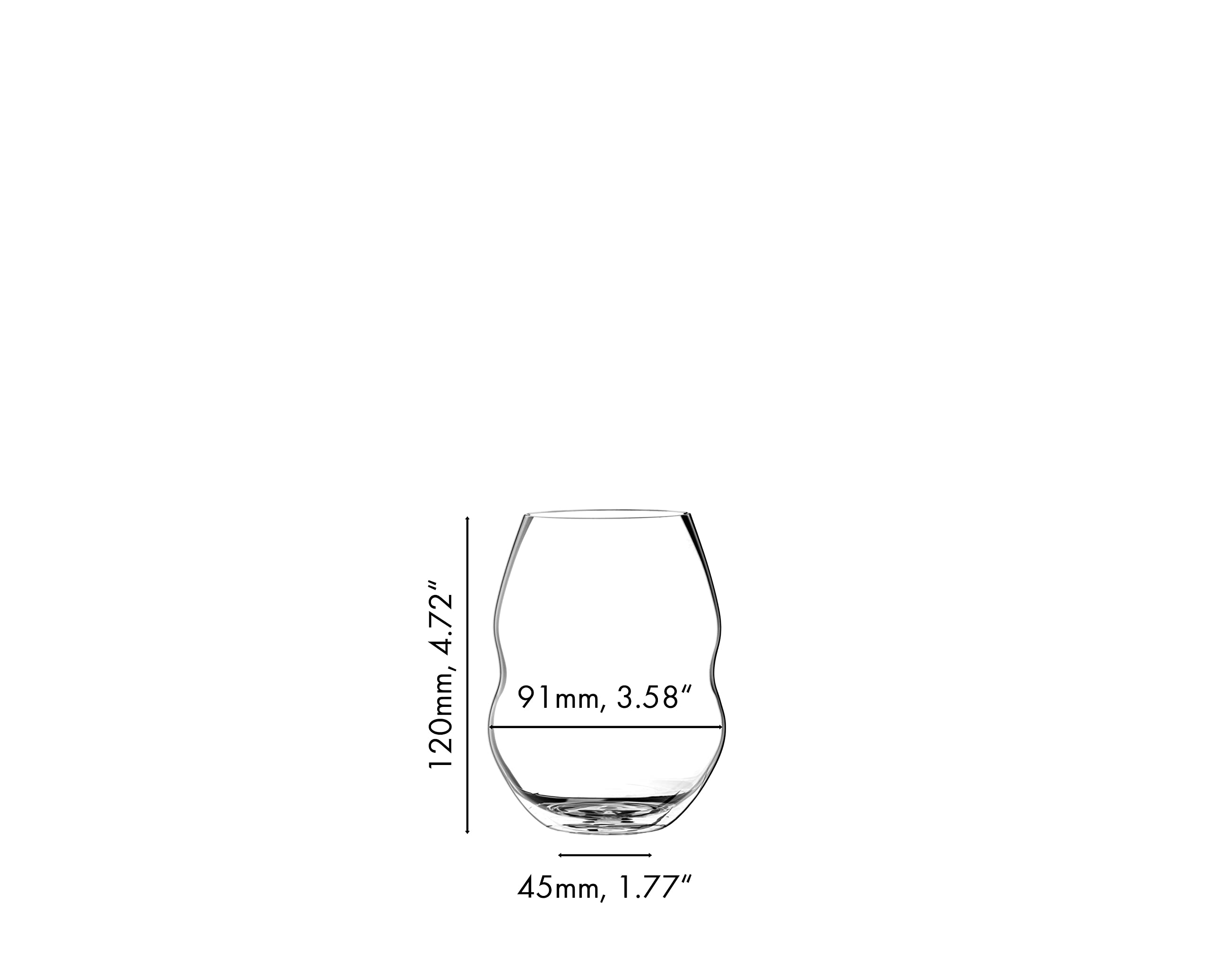 Riedel Swirl Wine Glass, 2 Count (Pack of 1), Clear