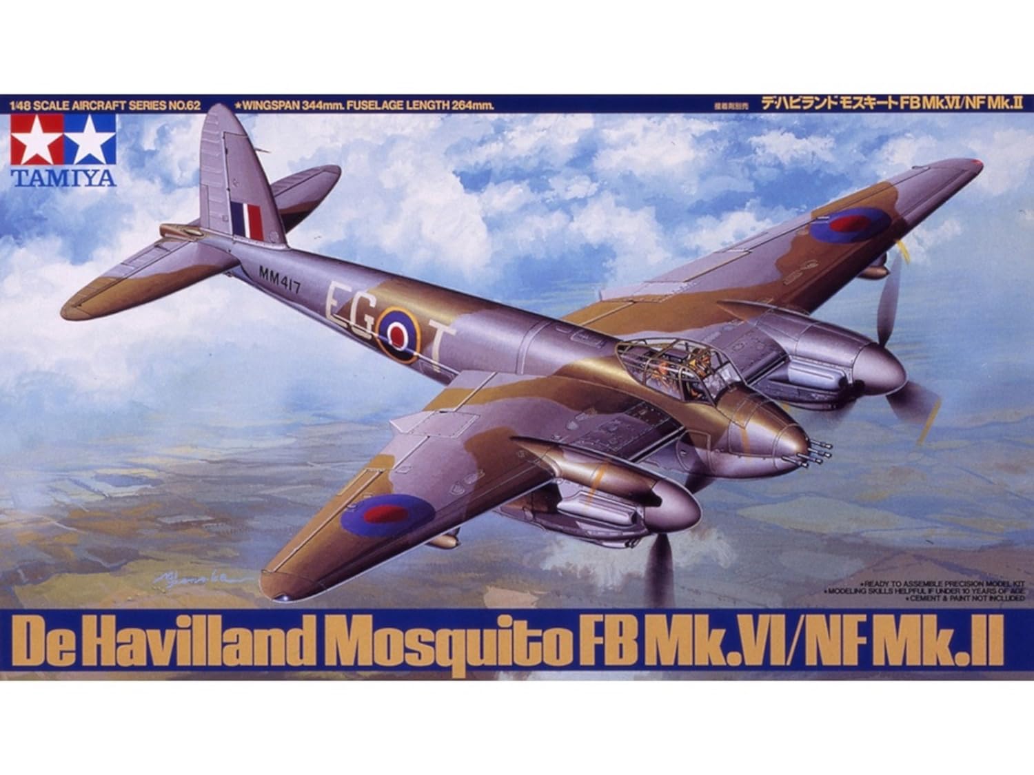 Tamiya 61062 1/48 De Havilland Mosquito FB-MK.6 Plastic Model Airplane Kit