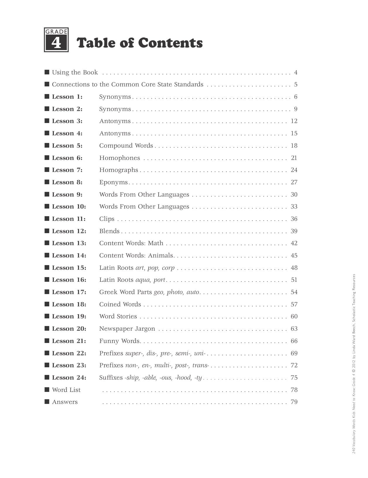 240 Vocabulary Words Kids Need to Know: Grade 4: 24 Ready-To-Reproduce Packets That Make Vocabulary Building Fun & Effective