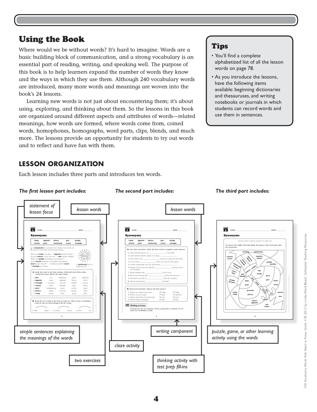 240 Vocabulary Words Kids Need to Know: Grade 4: 24 Ready-To-Reproduce Packets That Make Vocabulary Building Fun & Effective