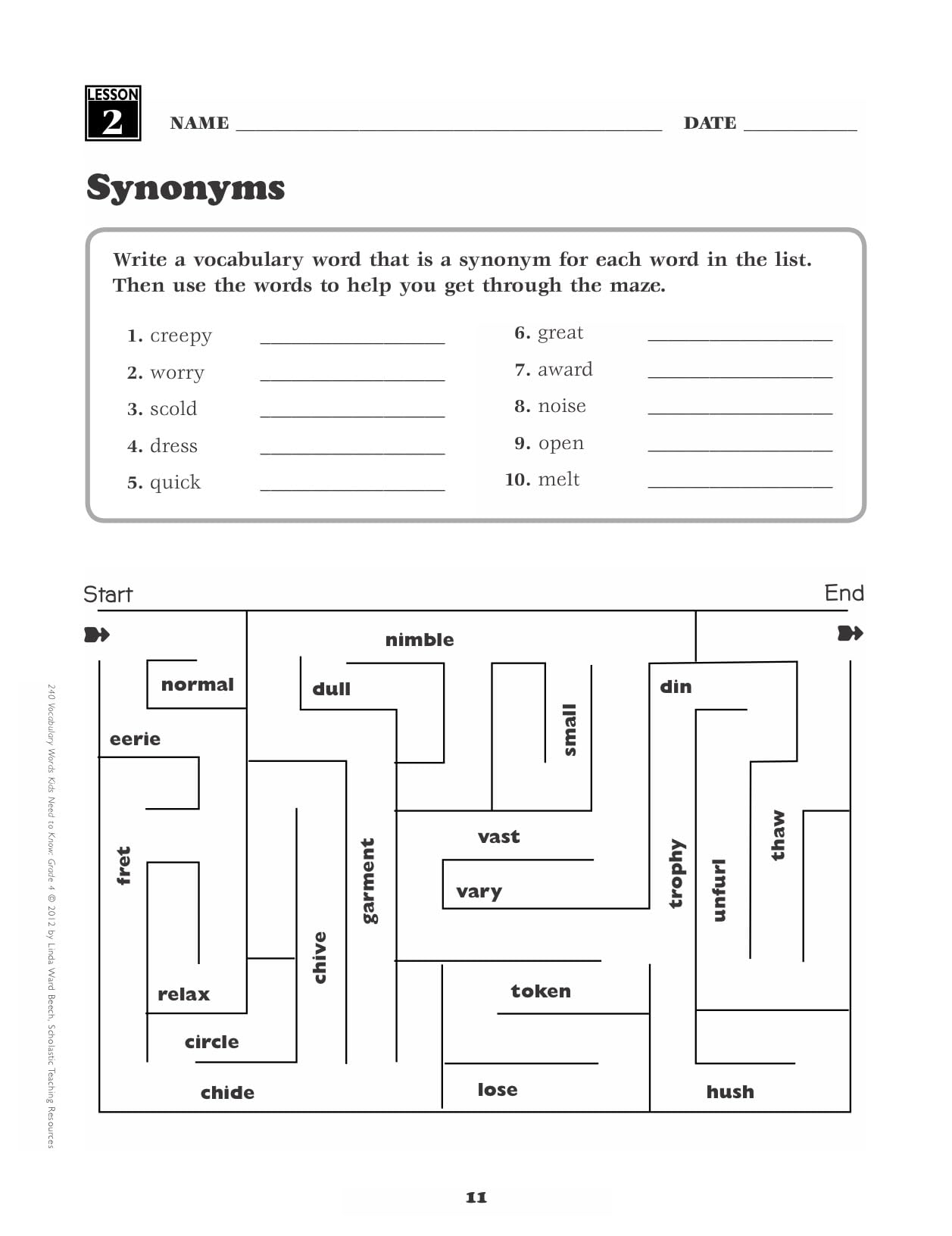 240 Vocabulary Words Kids Need to Know: Grade 4: 24 Ready-To-Reproduce Packets That Make Vocabulary Building Fun & Effective