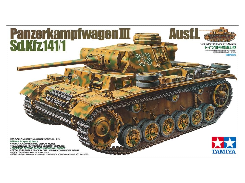 TAMIYA 35215 1/35 German Pz. Kpfw III Ausf. L Tank Plastic Model Kit