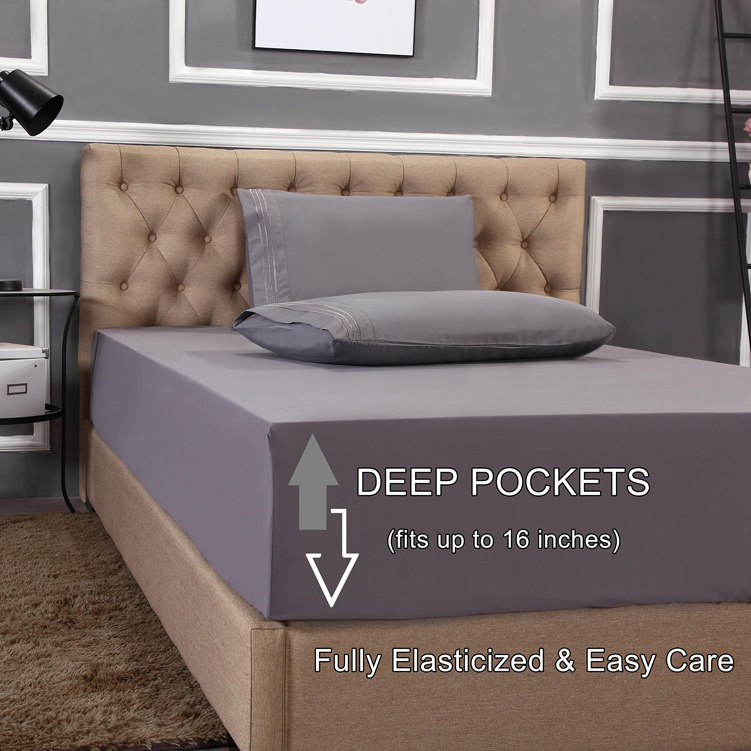 Elegant Comfort Luxury Wrinkle,Fade and Stain Resistant 1500 Thread Count Egyptian Quality 4-Piece Bed Sheet Set, Deep Pocket, , Queen Size , Red