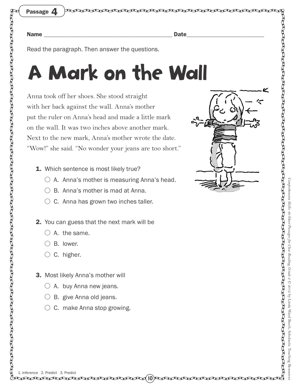Scholastic Teaching Resources SC-546053 Comprehension Skills Gr 2 40 Short Passages For Close Reading